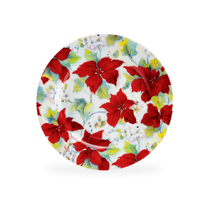 Stechcol Gracie Bone China 7.5" Poinsettia Bone China Dessert Plate ...