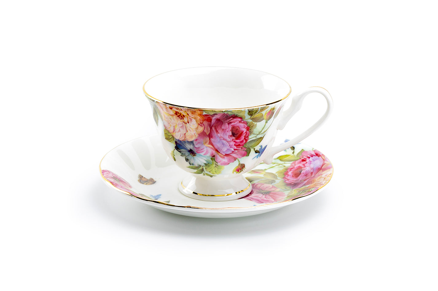 Stechcol Gracie Bone China Sandra's Rose with Butterflies Bone China ...