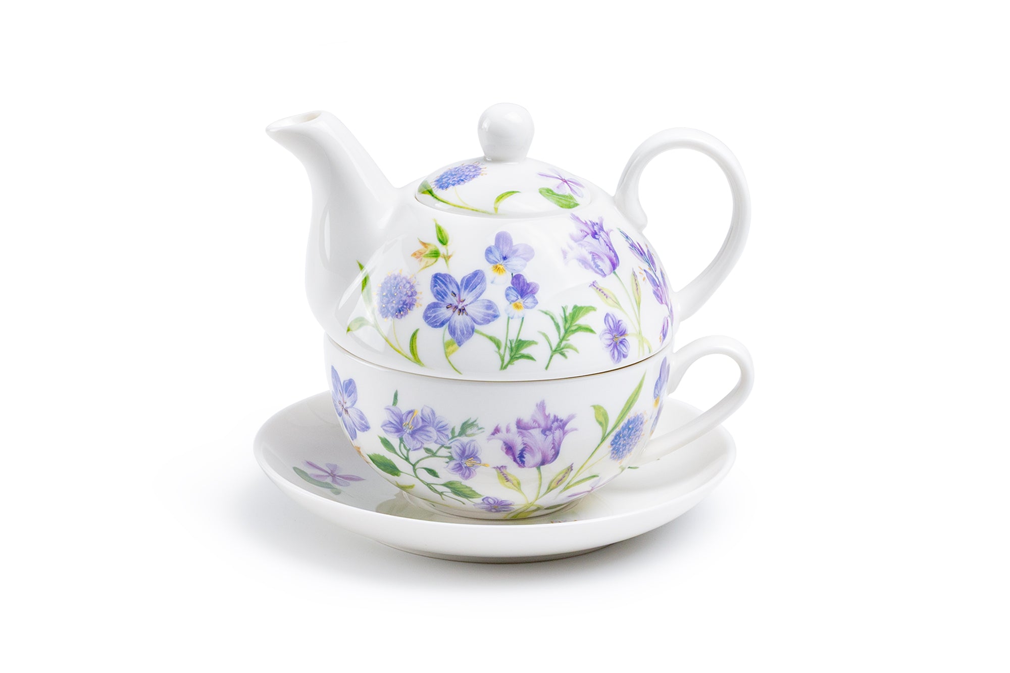 Stechcol Gracie China Purple Meadow Fine Porcelain Tea For One Set ...