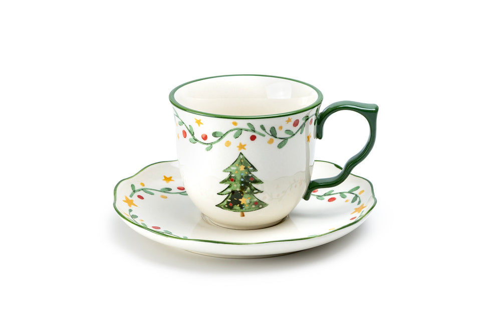 Potter's Studio Christmas Tree Delight Cup and Saucer – Gracie China Shop