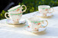 Grace Teaware Rose with Green Accent Fine Porcelain 11-Piece Tea Set ...