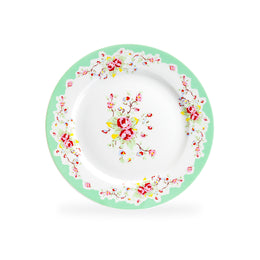Grace Teaware Rose with Green Accent Fine Porcelain 11-Piece Tea Set ...