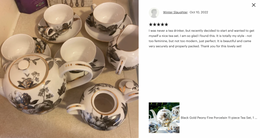 Grace Teaware Black Gold Peony Fine Porcelain Tea Set – GracieChinaShop